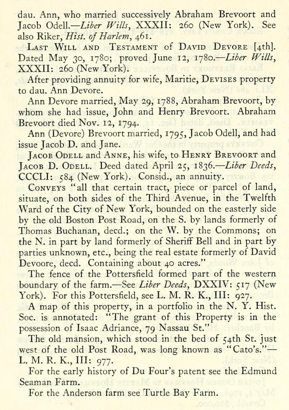 Lots: original_grants_and_farms_Brevoort and Odell Farm | Mapping Early ...