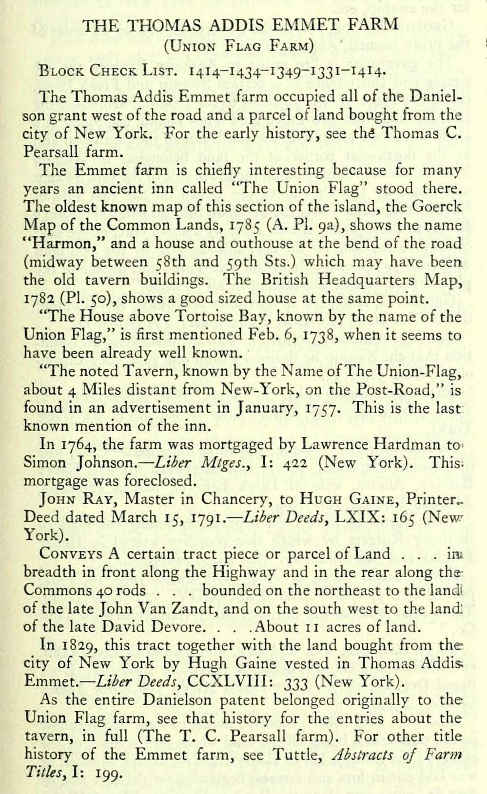 Lots: original_grants_and_farms_Thomas Addis Emmet Farm | Mapping Early ...